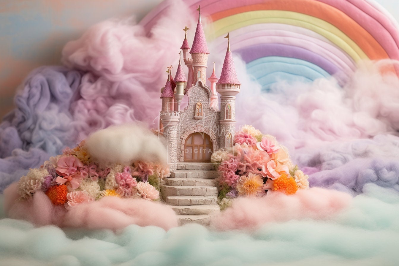 Princess Castle Digital Backdrop Bundle, Newborn Backdrops, Felted ...