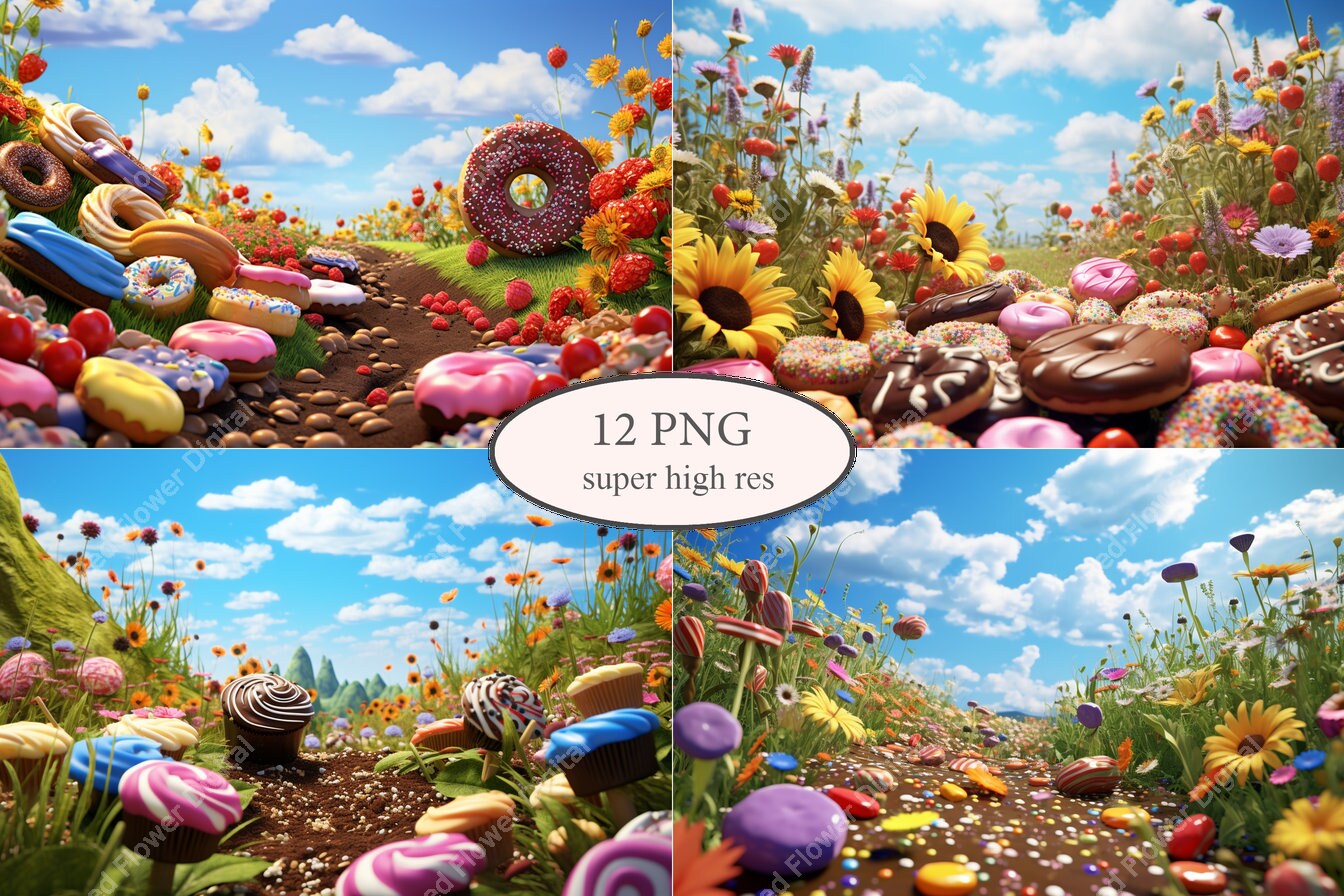 Candy Digital Backdrop Bundle, Chocolate Backdrop, Kids Digital ...