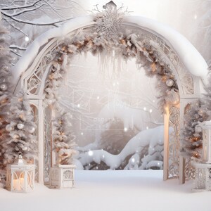Winter Wonderland Digital Backdrop Bundle, White Christmas Background ...