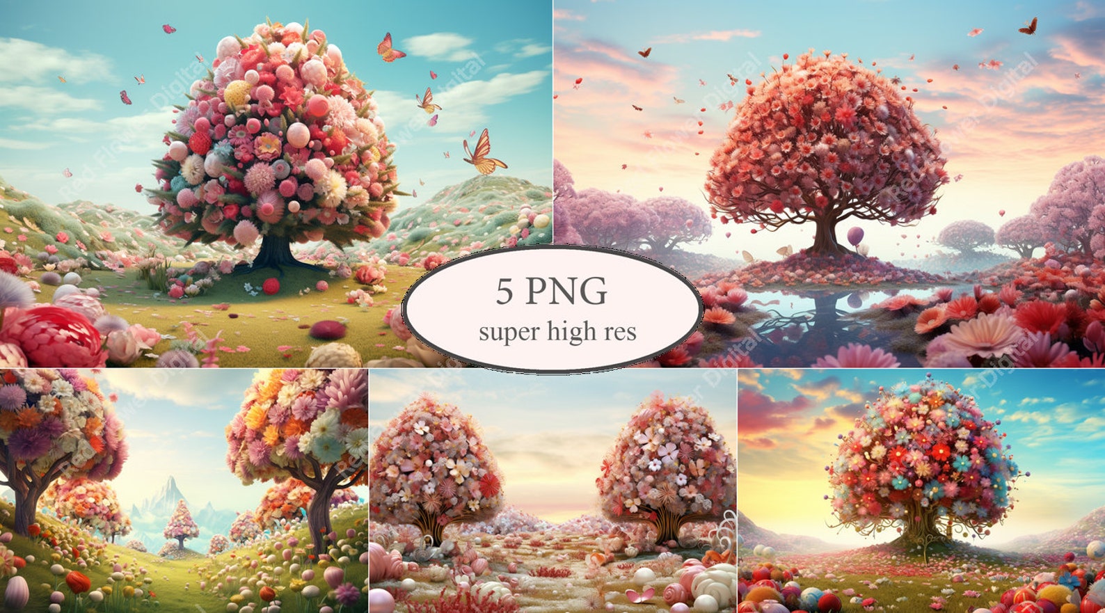 Magical Forest Digital Backdrop Bundle Candy Tree Backdrops - Etsy