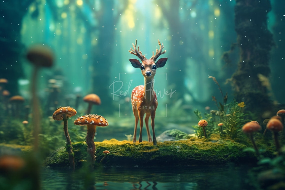 Magical Forest Digital Backdrop Bundle, Fairytale Digital Backgrounds ...