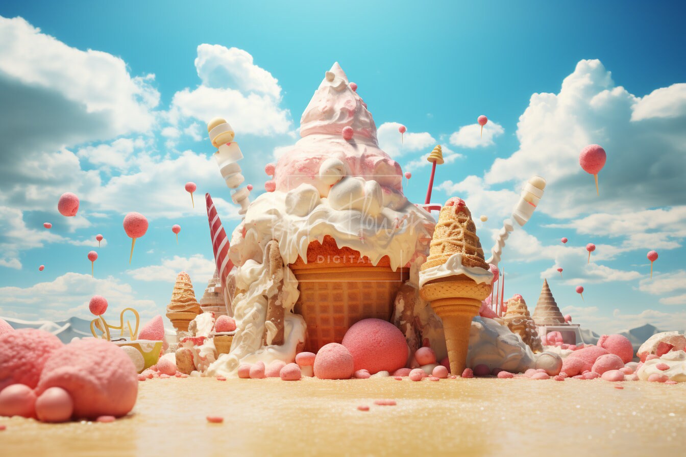 Ice Cream Digital Backdrop Bundle Candy Backdrops Kids - Etsy
