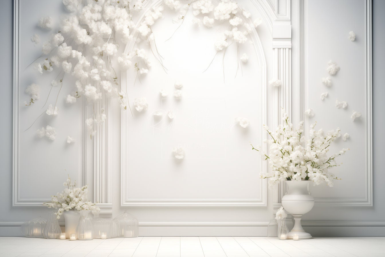 White Room Digital Backdrop Bundle, Elegant Room Background, Maternity ...