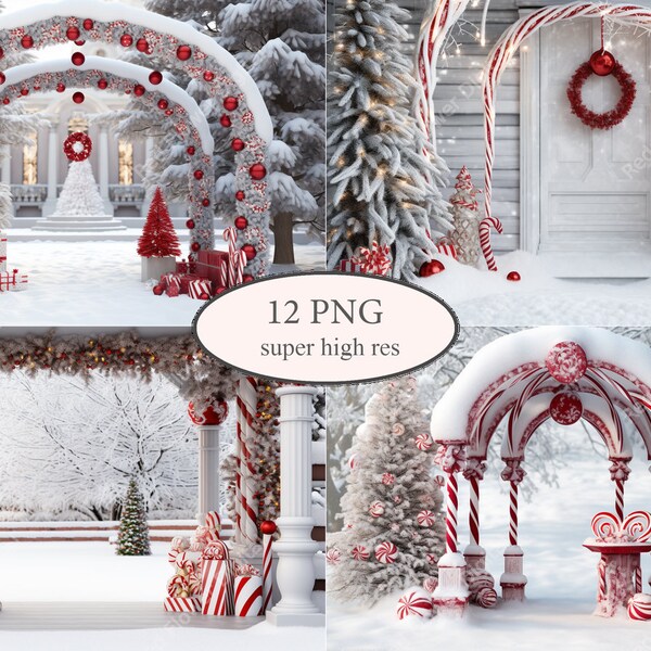 Candy Cane Backdrop - Etsy