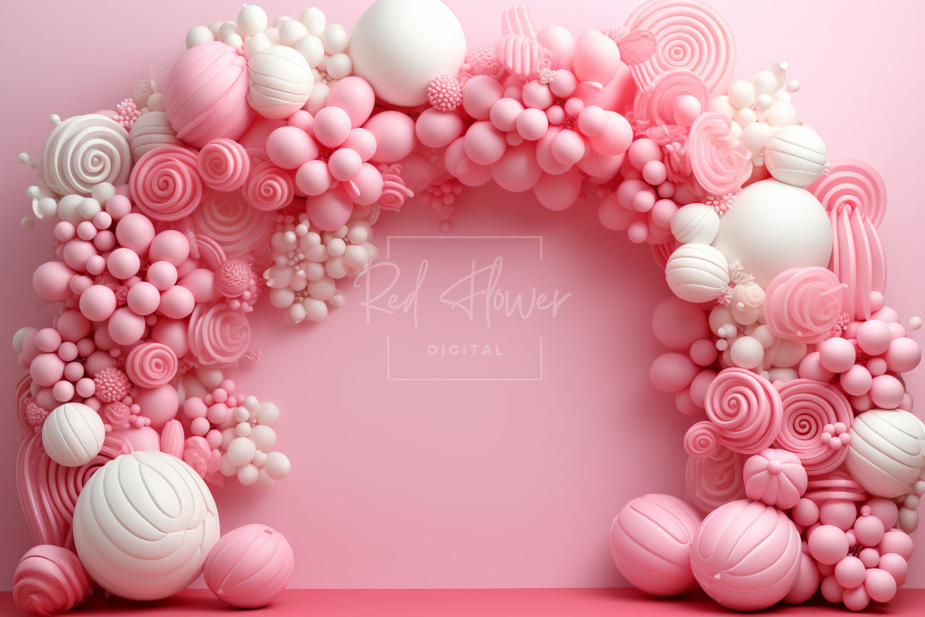 Pink Balloon Arch Digital Backdrop Bundle Baby Pink Balloon - Etsy Canada
