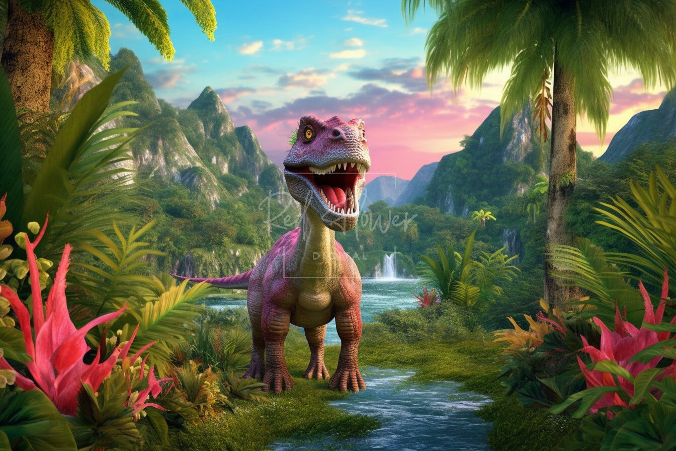 Dinosaur Digital Background Bundle, Cute Dinosaur Backdrops, Kids ...