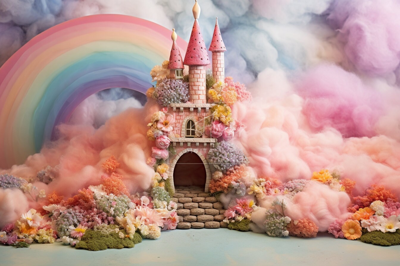 Princess Castle Digital Backdrop Bundle, Newborn Backdrops, Felted ...
