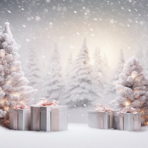 Winter Wonderland Digital Backdrop Bundle, White Christmas Background ...
