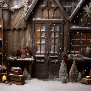 Rustic Christmas Digital Backdrop Bundle, White Christmas Background ...