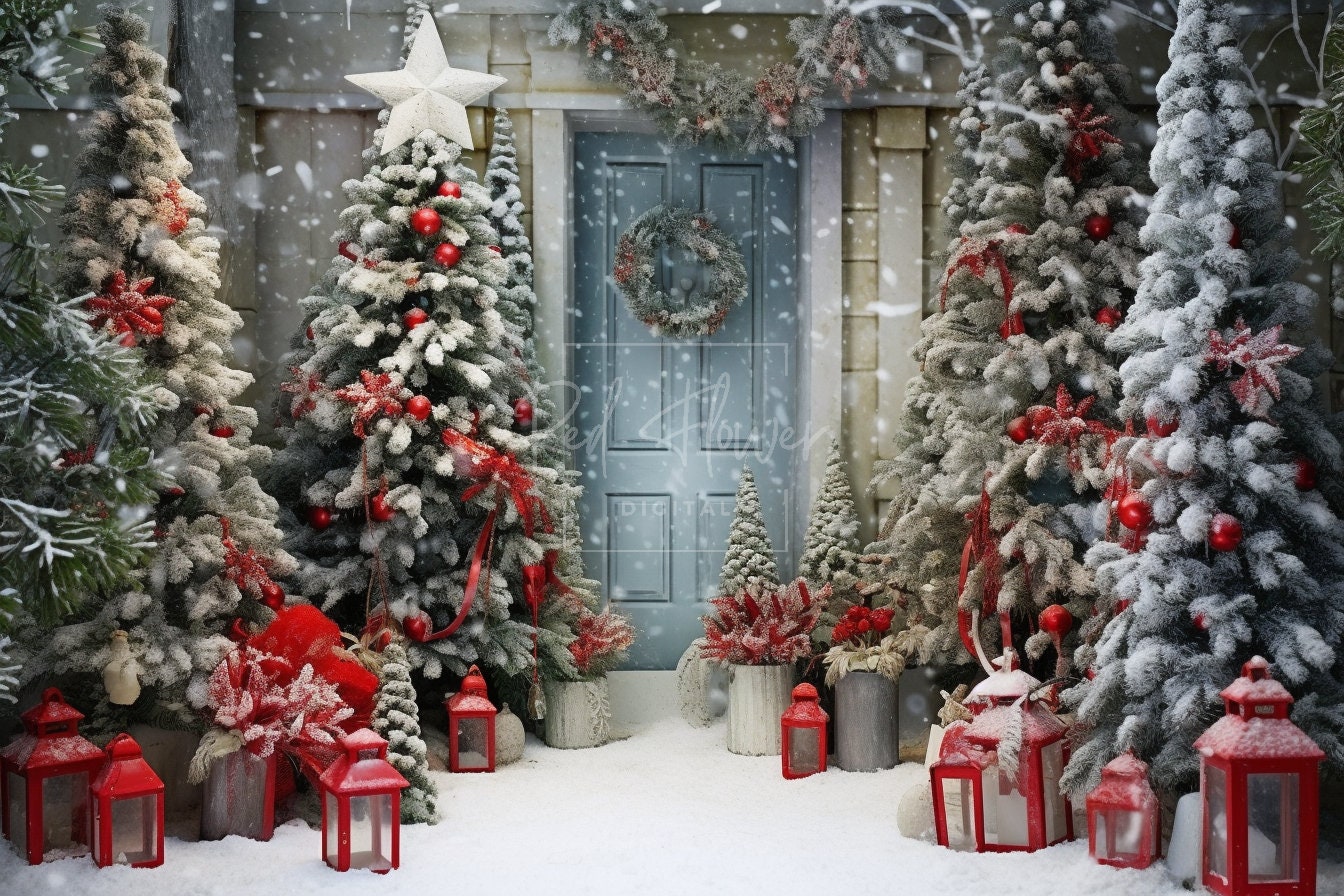 White Christmas Digital Backdrop Bundle, Rustic Christmas Background ...