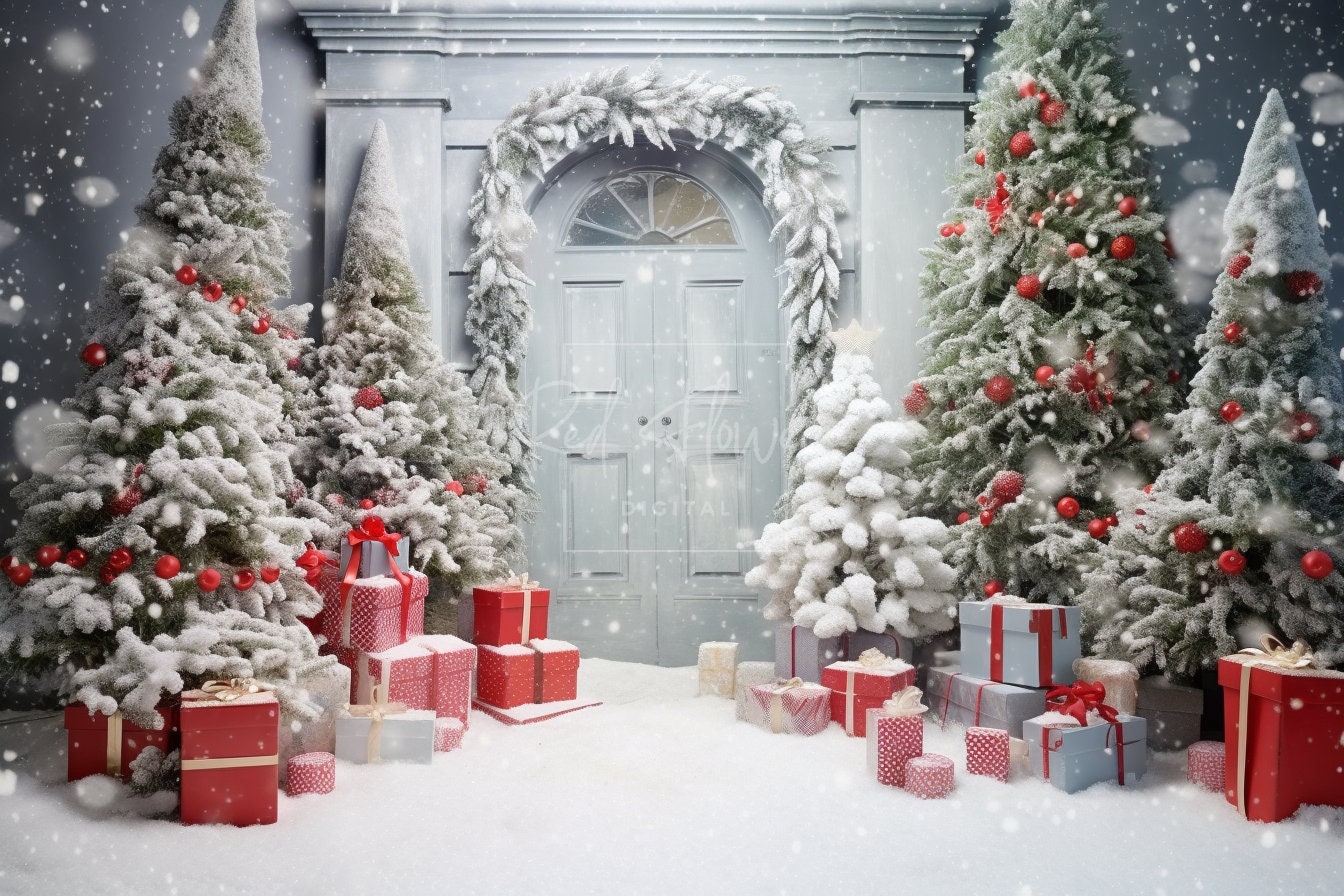 White Christmas Digital Backdrop Bundle, Rustic Christmas Background ...