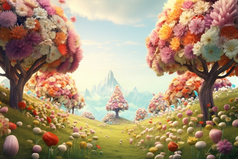 Magical Forest Digital Backdrop Bundle Candy Tree Backdrops - Etsy