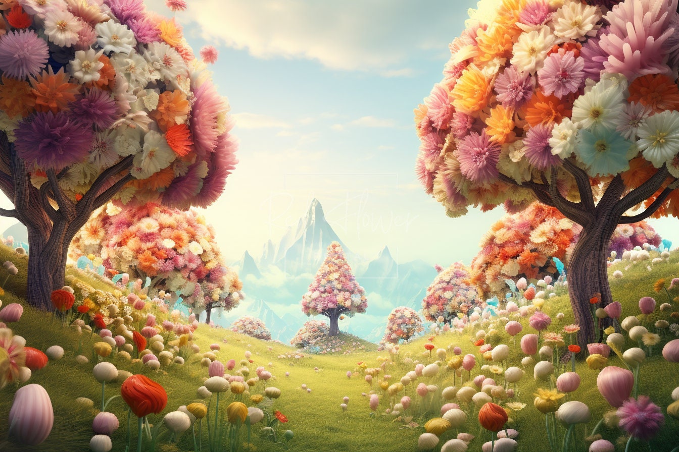 Magical Forest Digital Backdrop Bundle Candy Tree Backdrops - Etsy