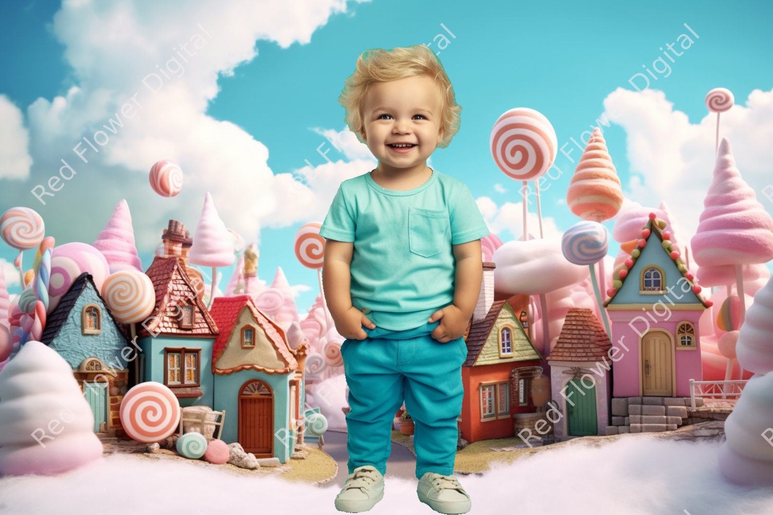 Pink Doll Digital Backdrop Bundle, Candy Digital Overlays, Kids Fantasy ...
