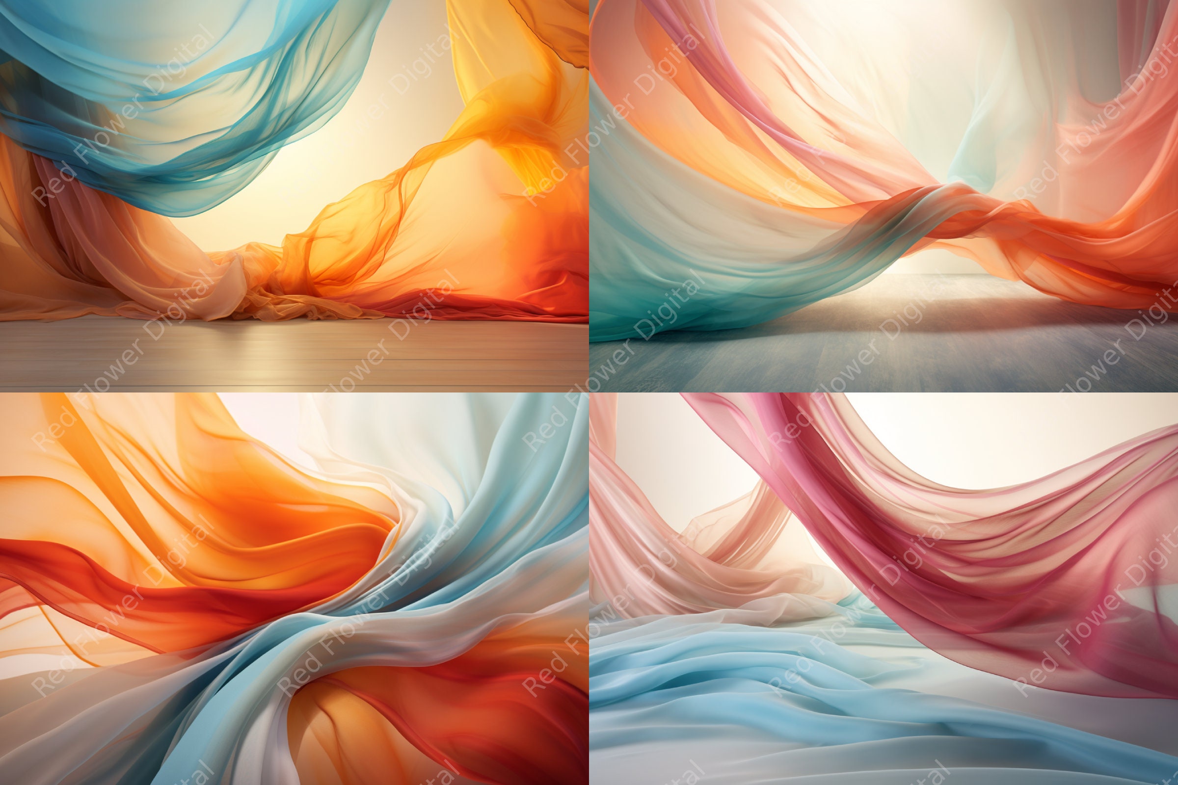 Flowing Fabric Digital Backdrop Bundle Flying Silk - Etsy
