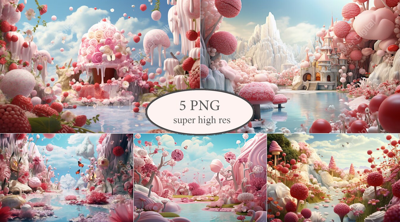 Ice Cream Digital Backdrop Bundle, Candy Backdrops, Kids Digital ...