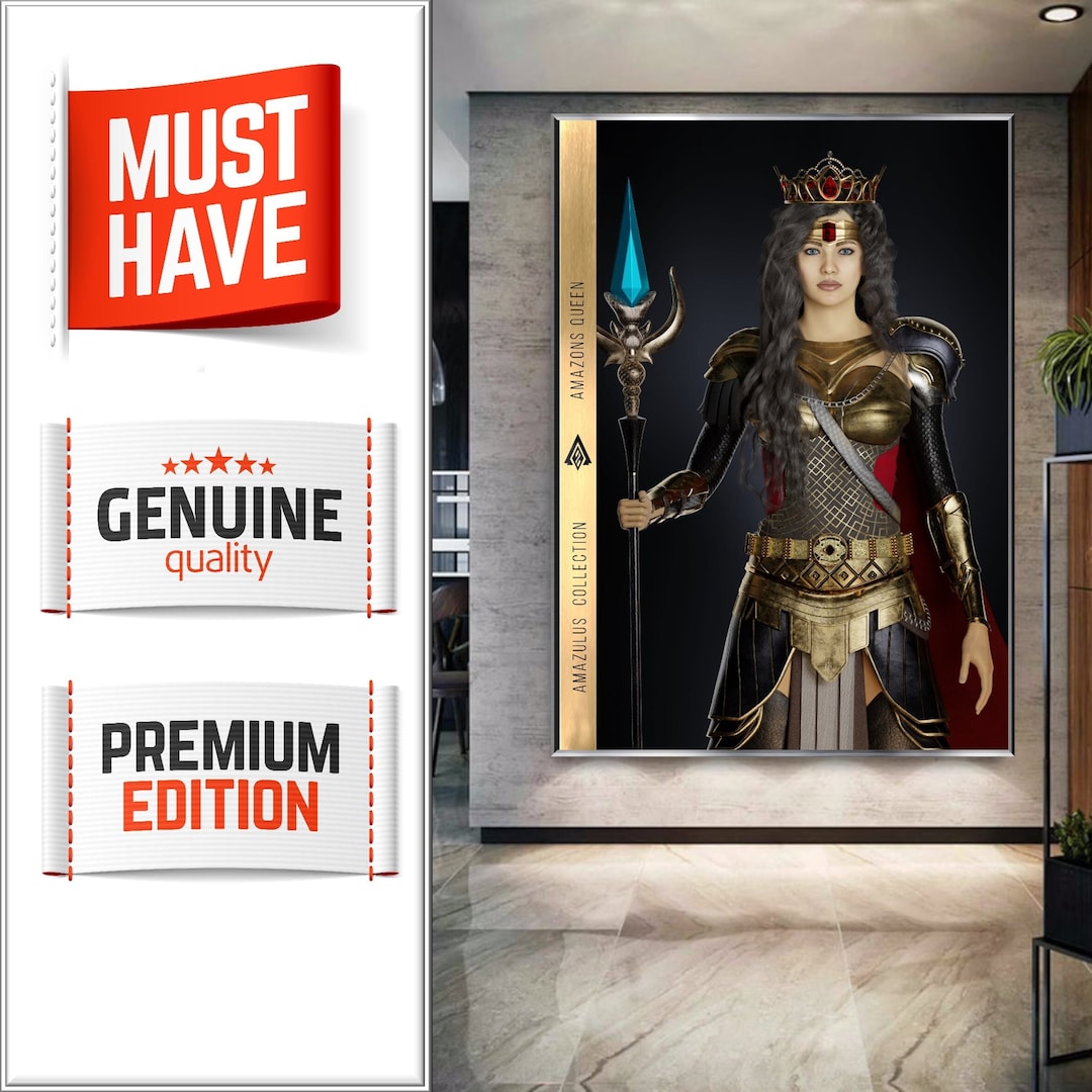Powerful Amazons Warrior Queen Women Art Canvas Poster Silver Gold ...