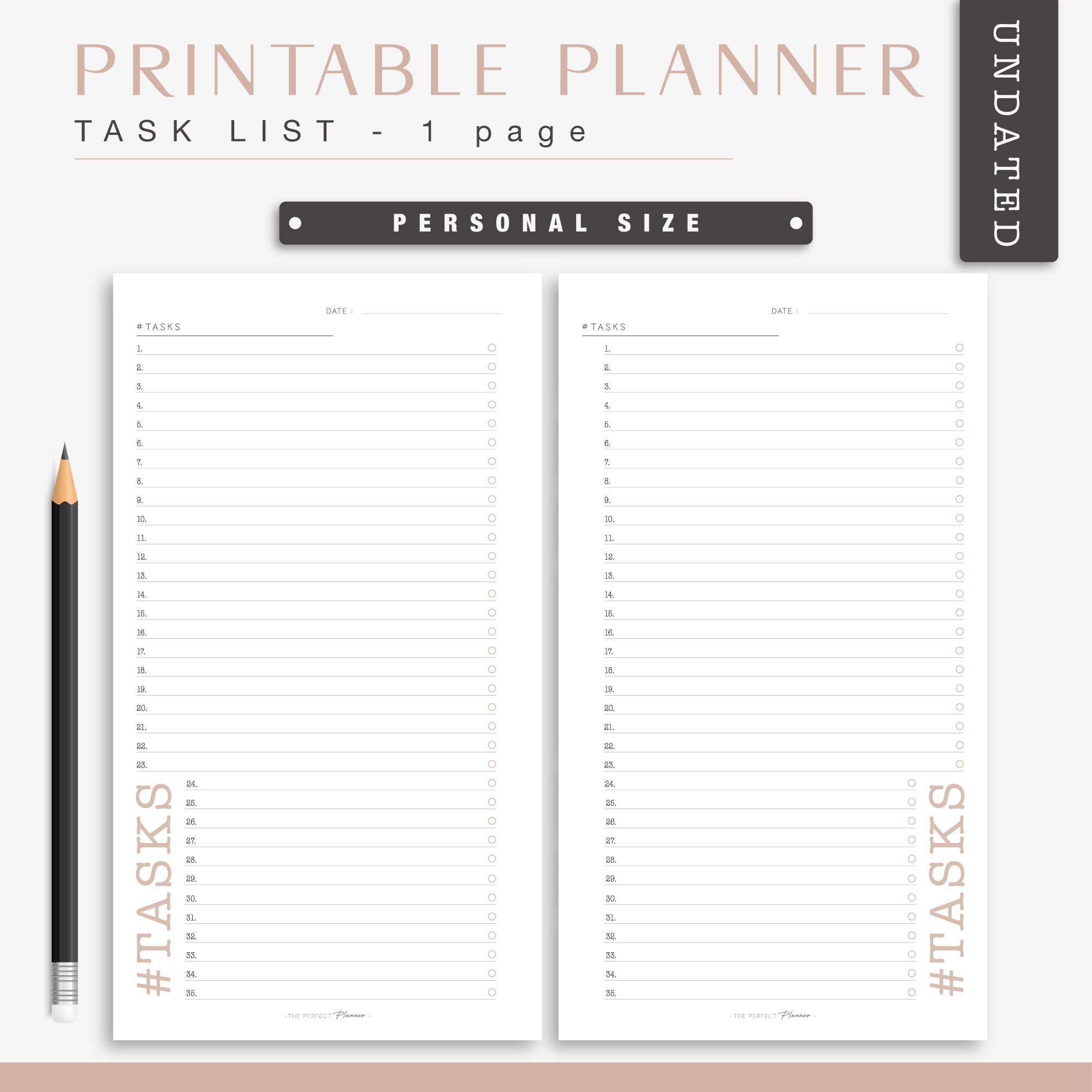 Printable Task List for Personal Planner Aesthetic Minimalist List ...