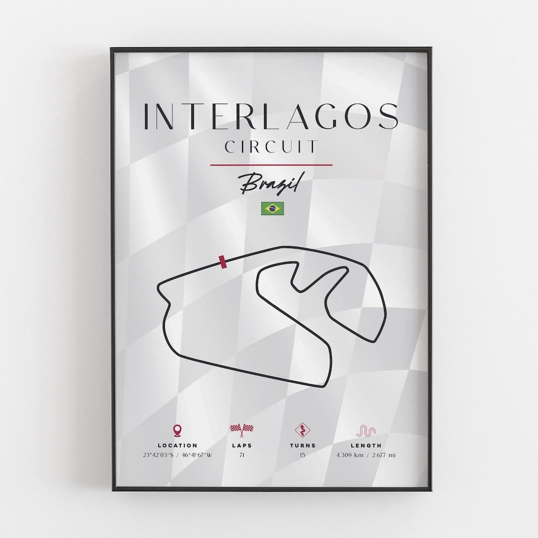 Interlagos Circuit Poster, Brazilian Formula 1 Grand Prix Poster - Etsy