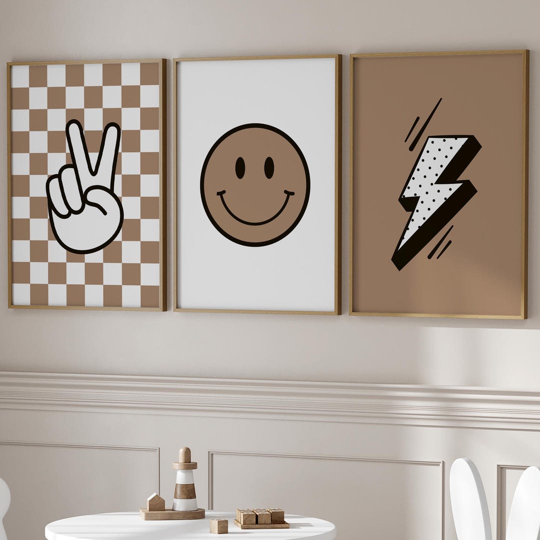 Trendy Posters for Kids, Neutral and Retro Decoration for Boys' Rooms ...