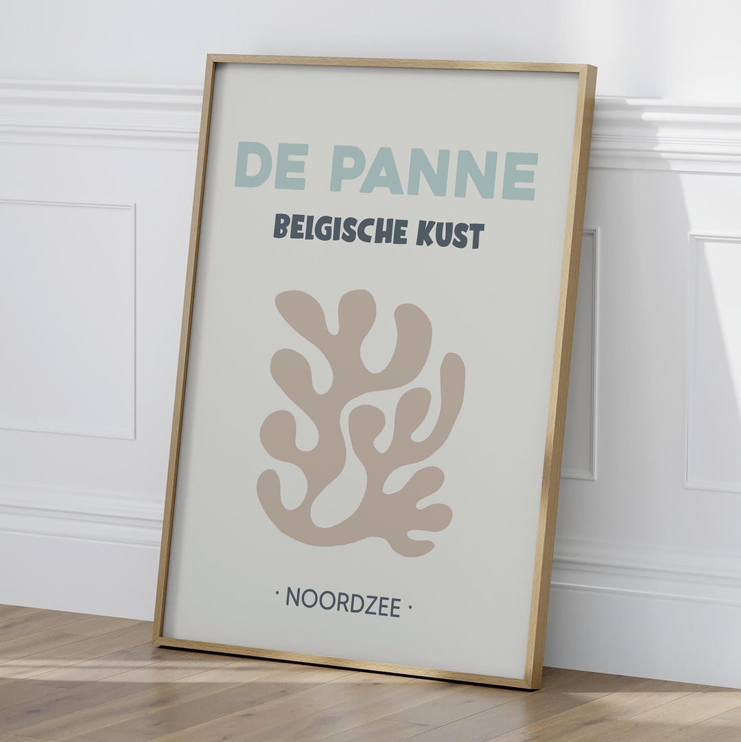 Poster De Panne, Belgian Coastal Beach in Preppy Style, Retro and ...
