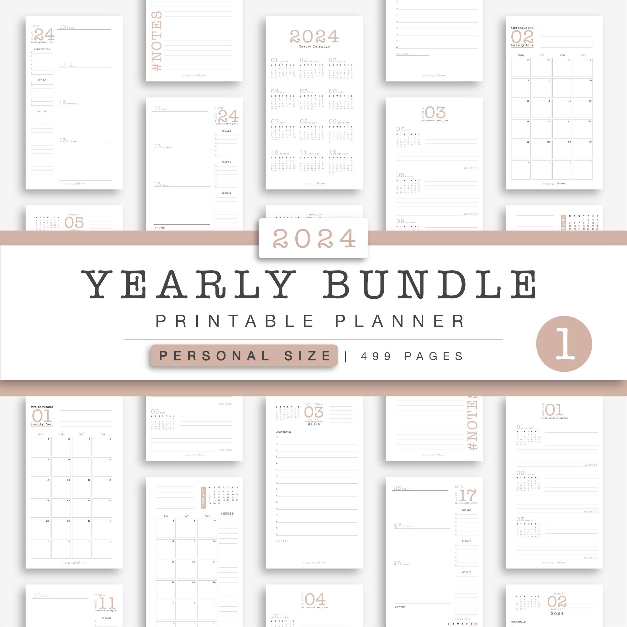 Personal Planner Bundle 2024 Complete Printable Agenda Personal Refill ...