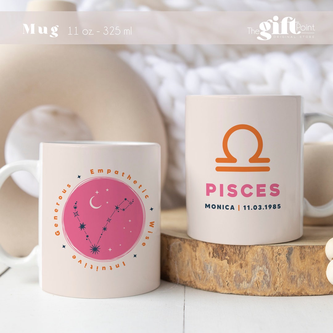 Personalized Pisces Astrological Mug Zodiac Sign Gift - Etsy