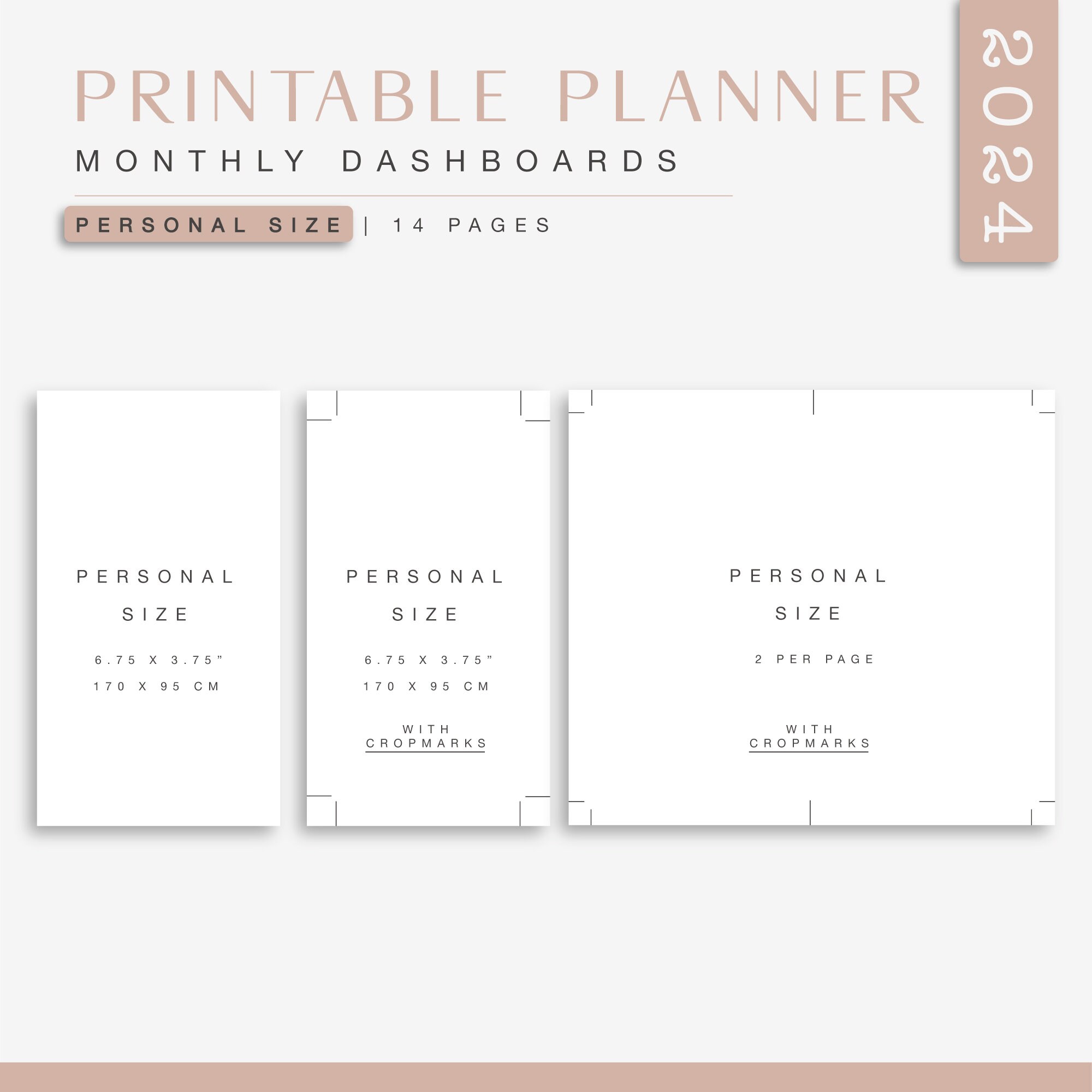 2024 Monthly Printable Dividers for Personal Planners Minimalist ...