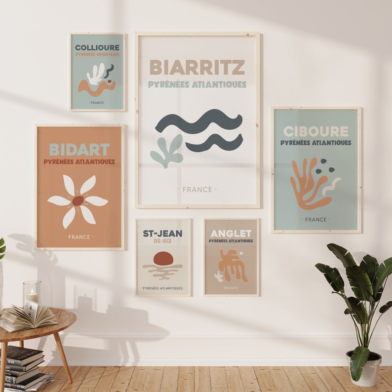 Nice Retro Poster, Preppy Style, Southern France Coastal Poster ...