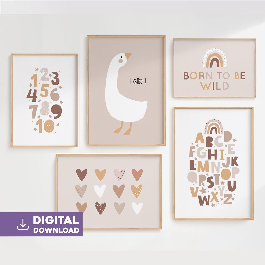 Soft Digital Posters for Baby's Room - Etsy