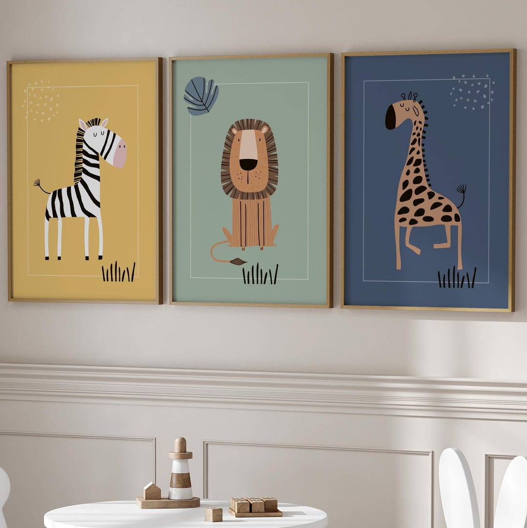 Affiches Animaux De La Savane Pour Enfants, Posters Colorés Animaux D ...