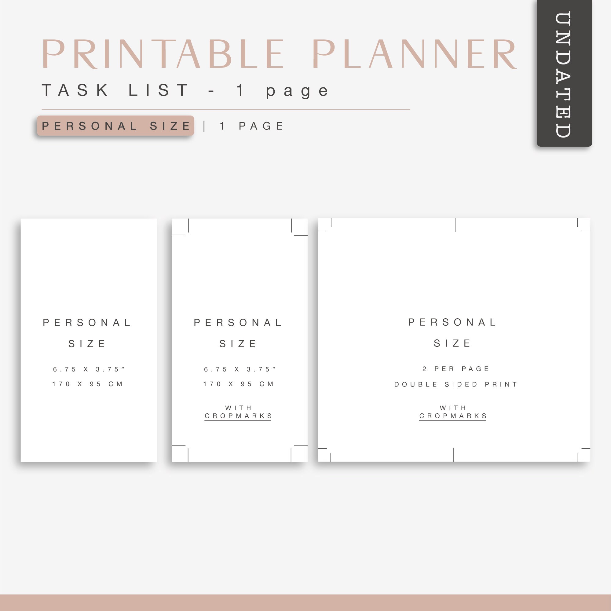 Printable Task List for Personal Planner Aesthetic Minimalist List ...