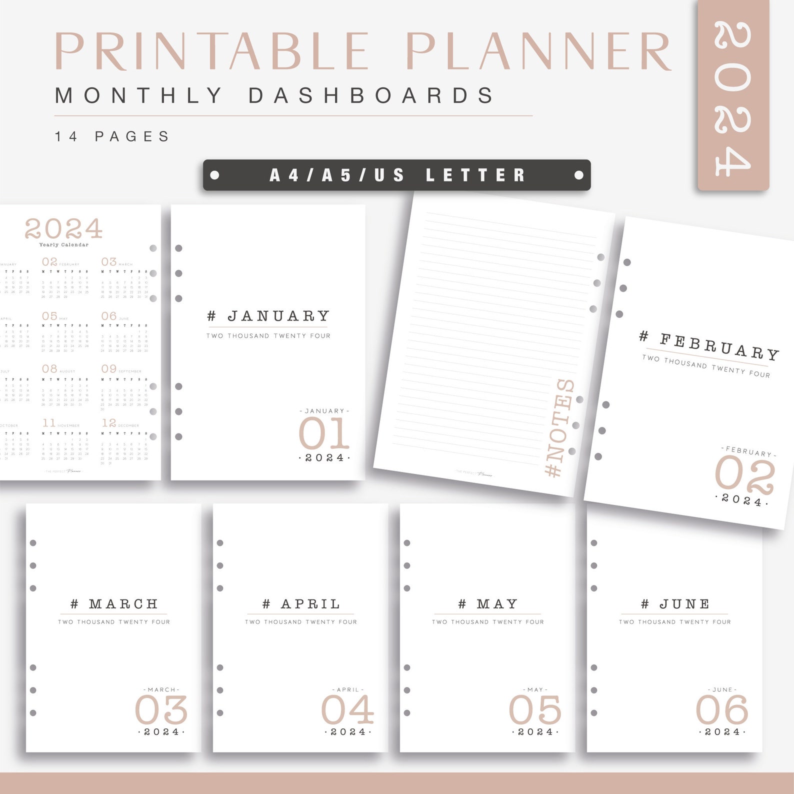Printable Dividers 2024 for Planners Minimalist Monthly Dashboard ...