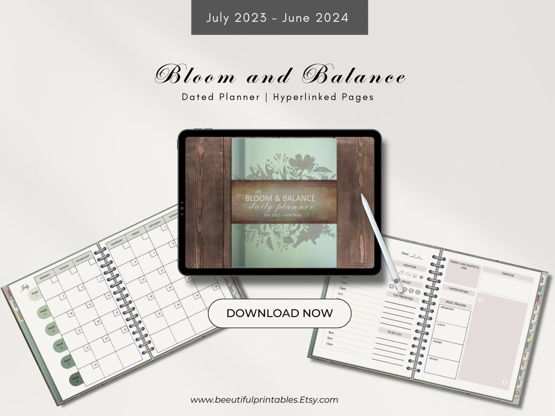 2023-2024 Dated Daily Digital Planner With Hyperlinks and - Etsy