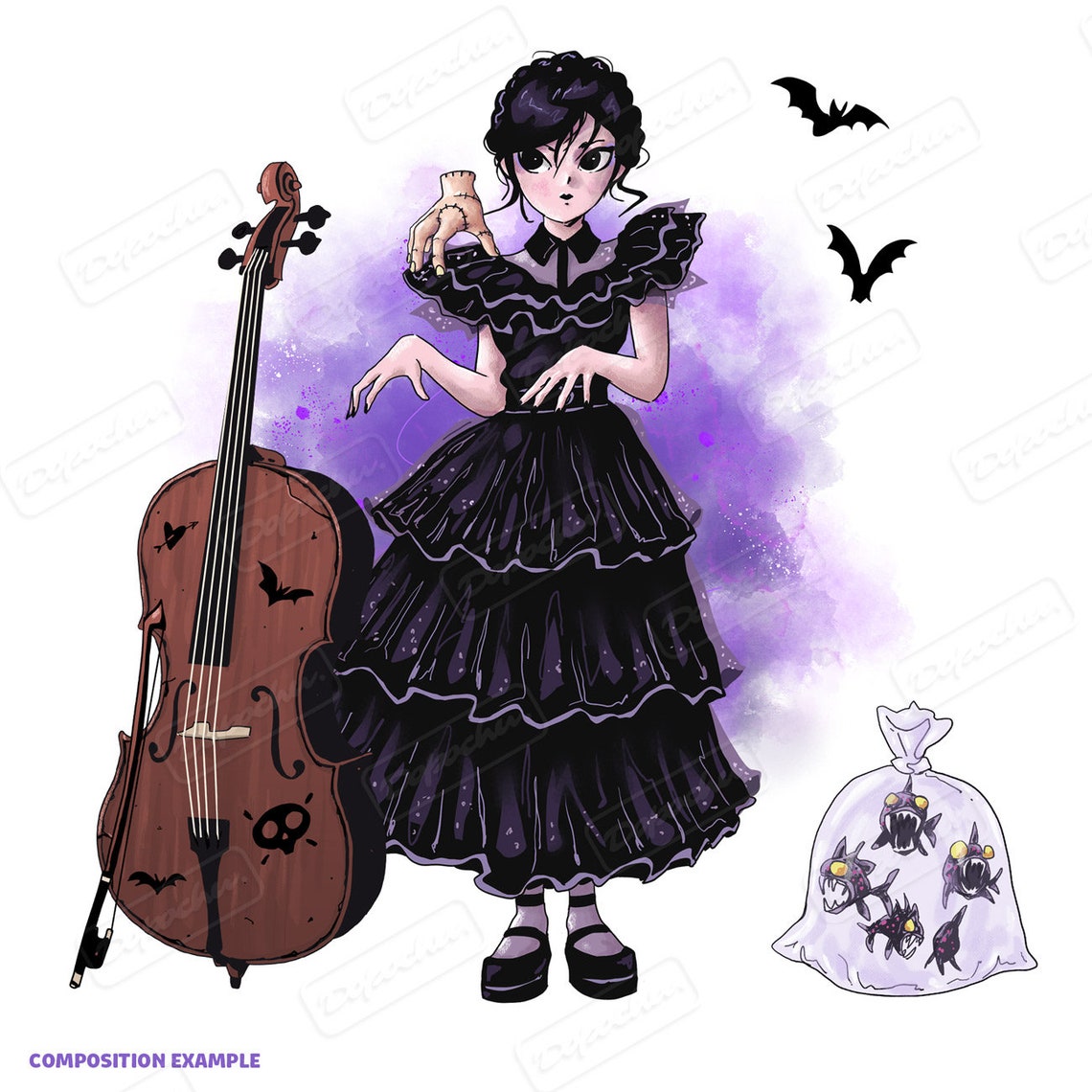 Wednesday Addams Clipart Addams PNG Wednesday Clipart and - Etsy Australia