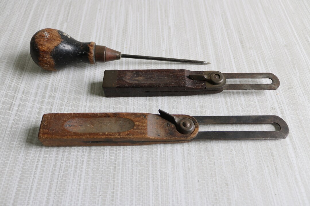Vintage Stanley Sliding T Bevels 10 No.25 and PAT 3-16-97 and Crown Awl ...