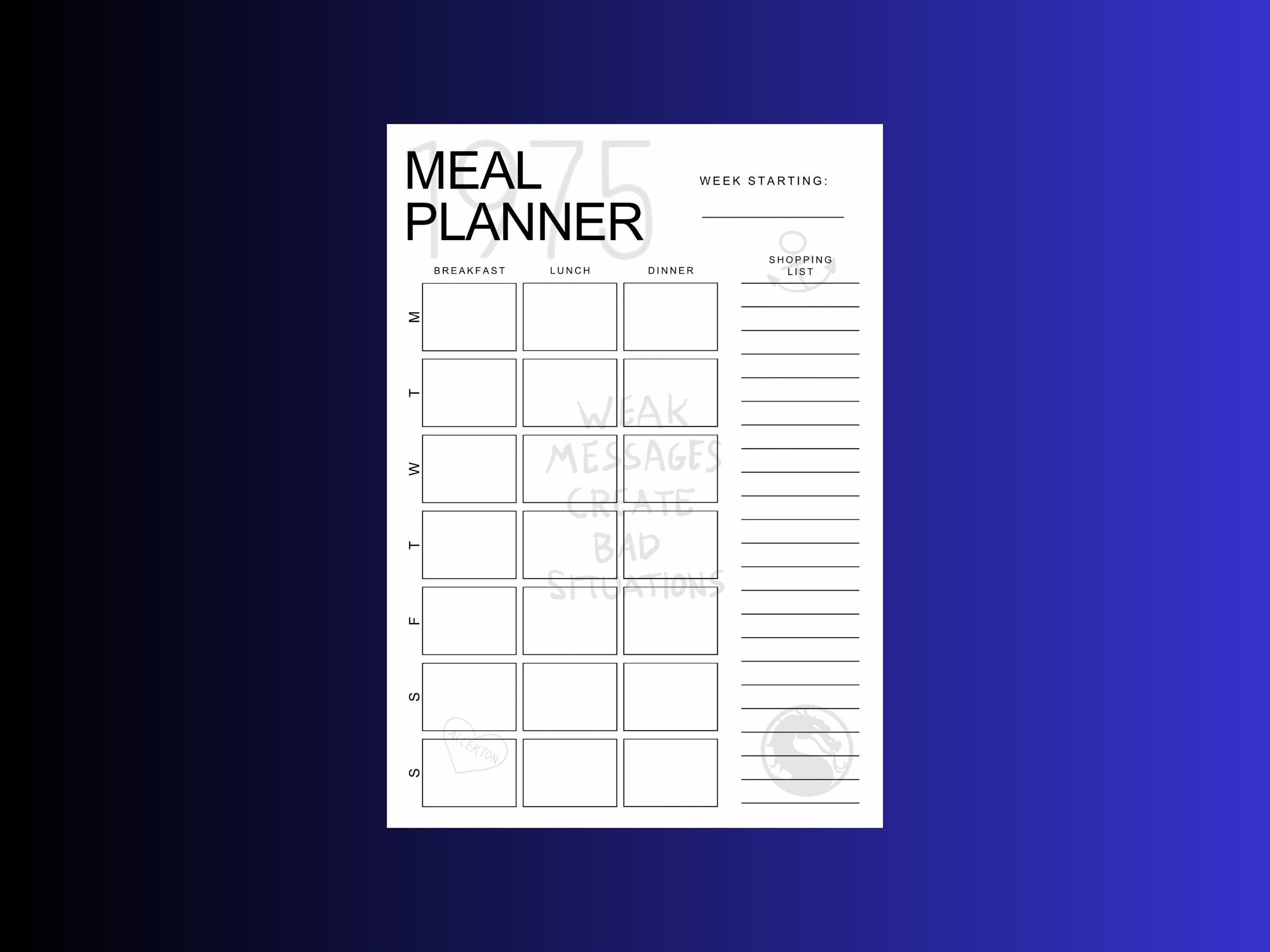 Matty Healy Tattoos Printable Planner Bundle (the 1975) - Etsy