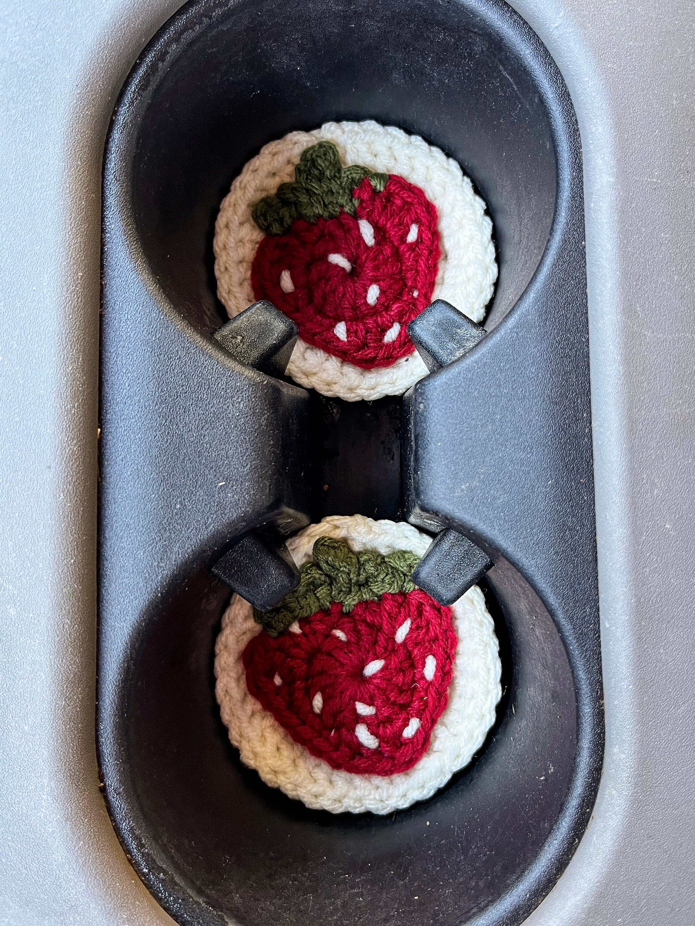 Strawberry Car Coasters Set of Two Car Coasters Car Accessories Car ...