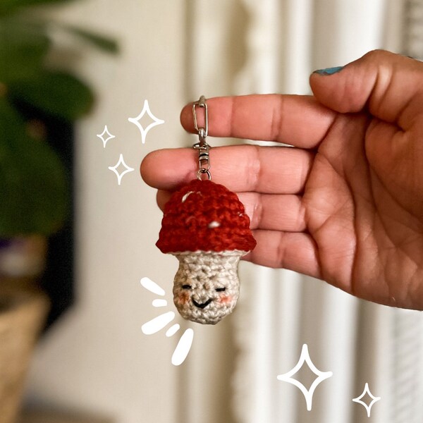 Mushroom Keychain - Etsy