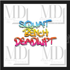 Squat Bench Deadlift Power Lifter Digital Download PNG Shirt Design ...