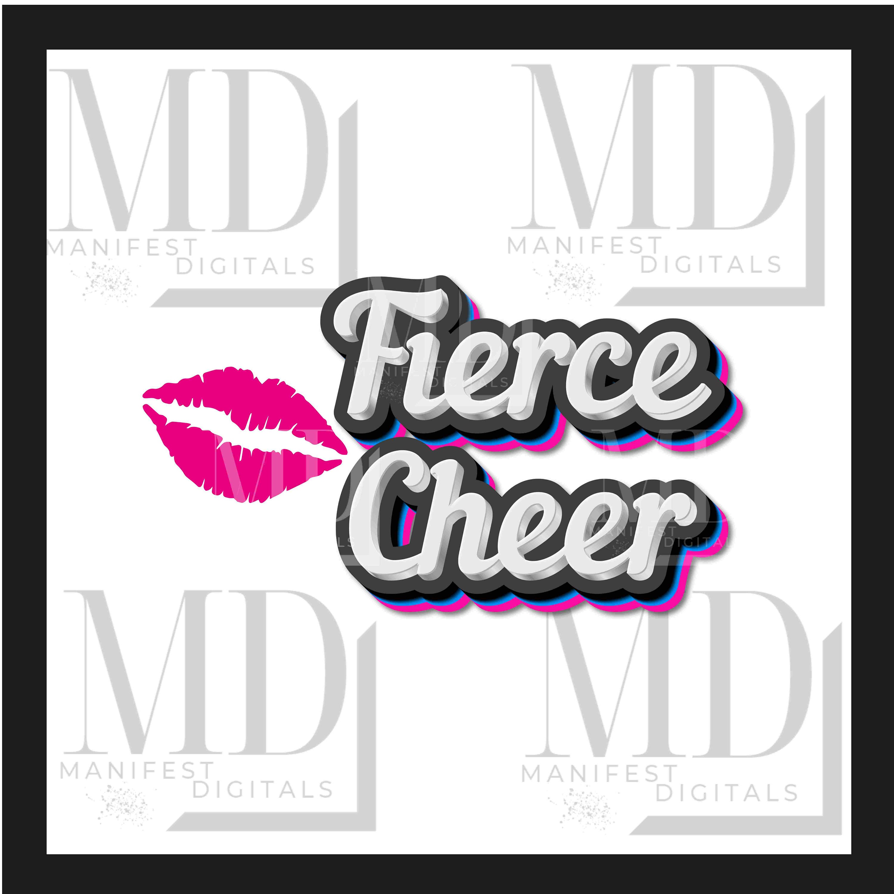 Fierce Cheer Digital Download PNG Shirt Design Sublimation Cheerleader ...