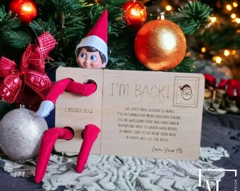 I'm Back Elf Postcard Standard Laser Engraved Elf Decor Wood Keepsake ...