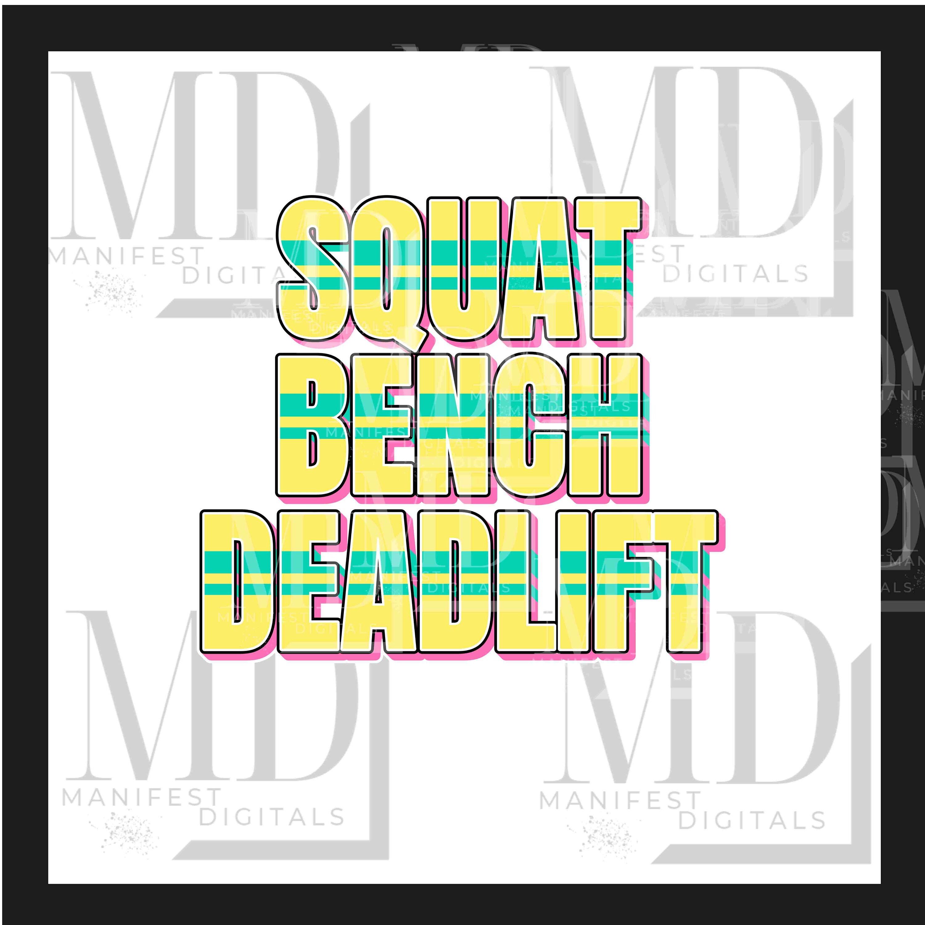 Squat Bench Deadlift Power Lifter Digital Download - PNG - Shirt Design ...
