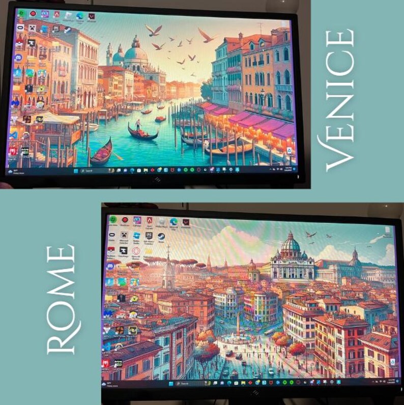 Printable Cartoon Style Famous Cityscapes | 16x9 | HD Digital Download ...