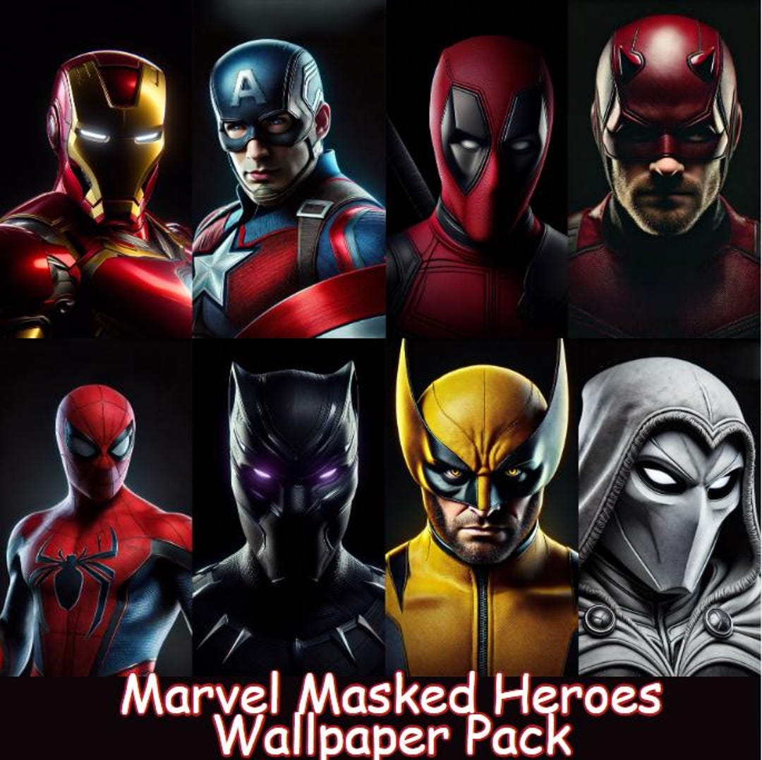 Masked Heroes Wallpaper Pack | HD Phone Wallpapers | Bold and Dramatic Heroic Backgrounds - Etsy