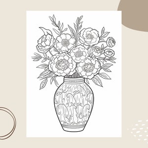 20 Beautiful Flowers Coloring Book Adults/kids Coloring Pages, Instant ...