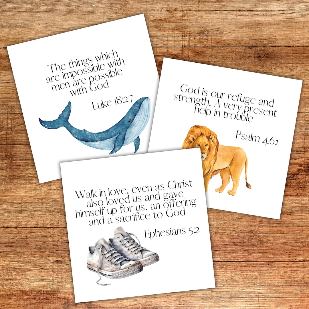 Kids Scripture Memorization Cards | Printable Bible Verse Memory Cards ...