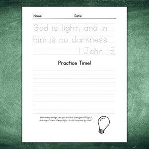 Kids Scripture Handwriting Practice | Printable Bible Verse Handwriting ...