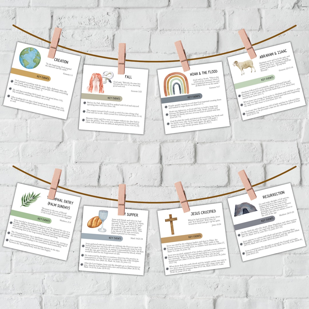 Children's Bible Timeline Cards | Kids Printable Story of the Bible ...