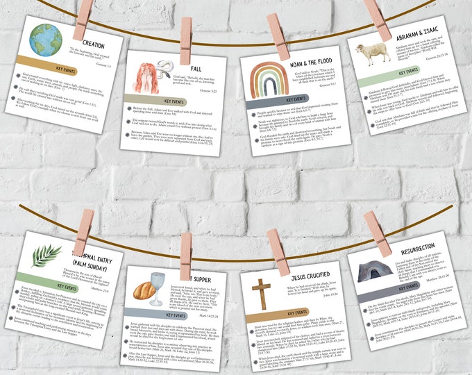 Children's Bible Timeline Cards | Kids Printable Story of the Bible ...